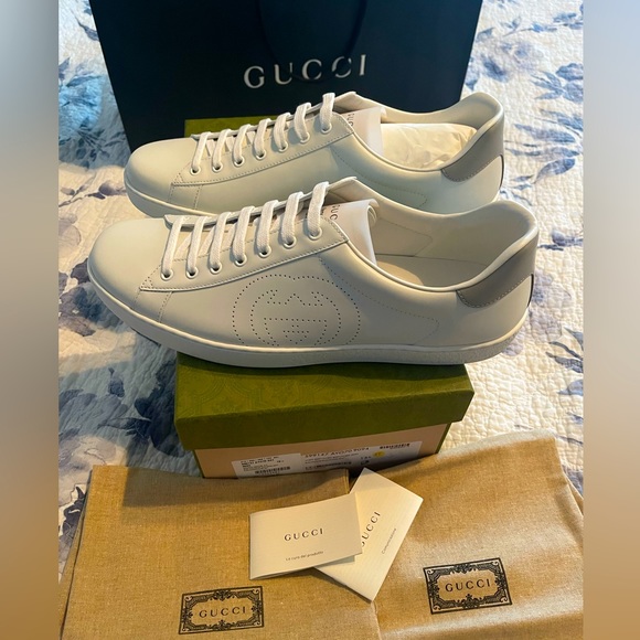 Gucci | Shoes | Gucci Mens White Ace Sneakers G 35 Us 145 | Poshmark